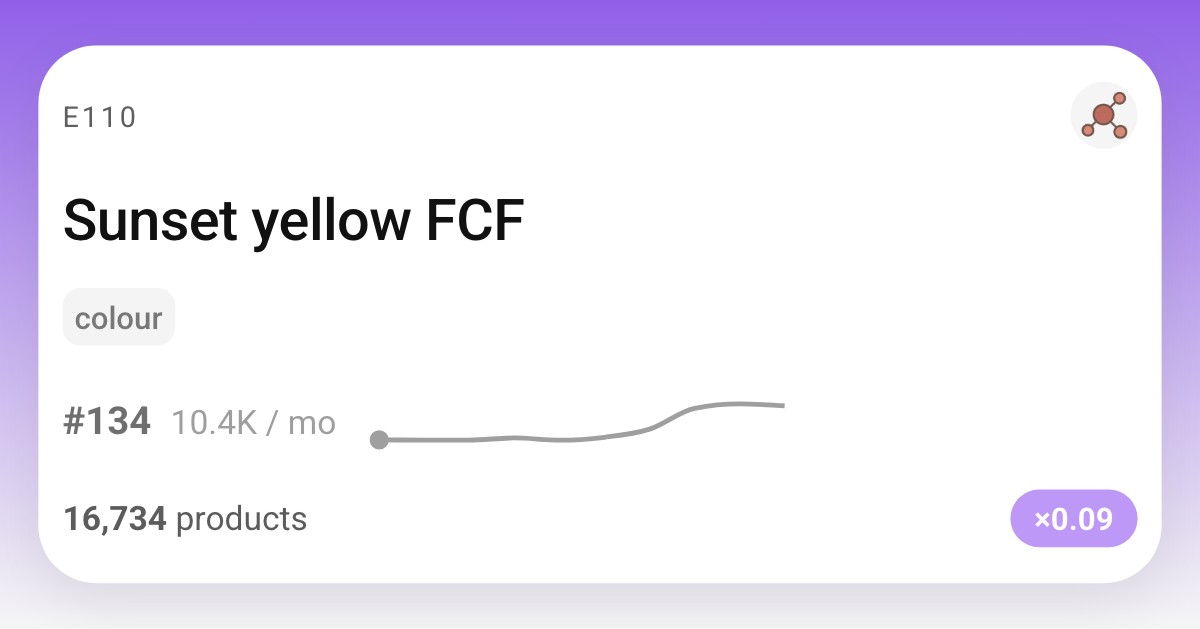 E110 - Sunset yellow FCF | food additive