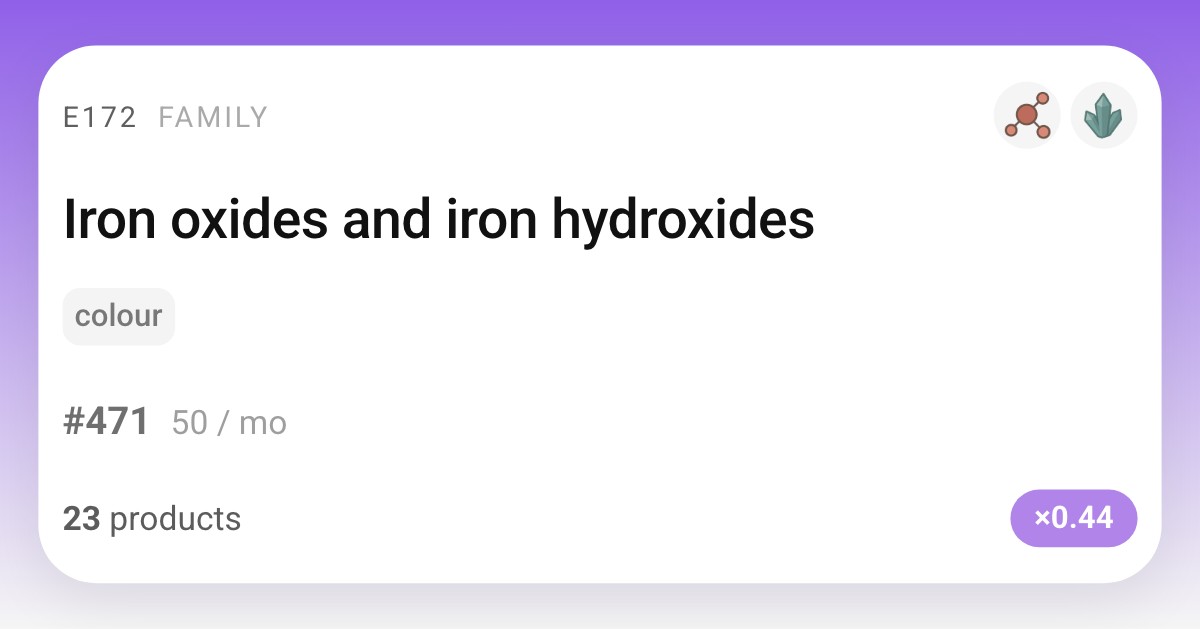 E172 - Iron oxides and iron hydroxides | food additive