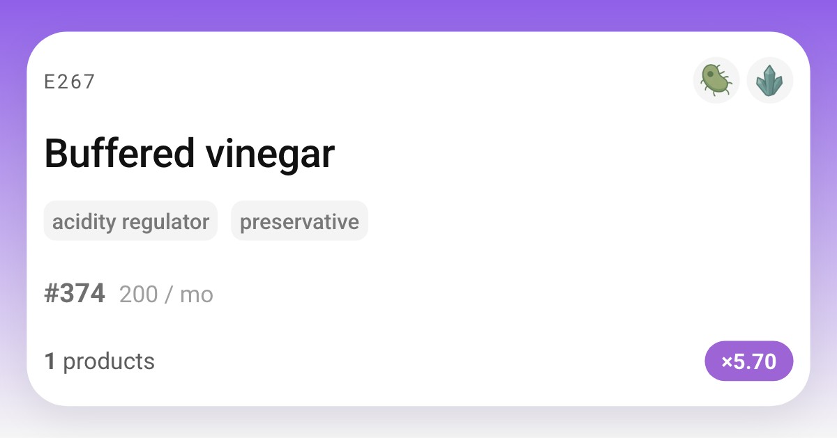 E267 - Buffered vinegar | food additive